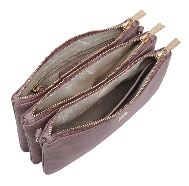 Triplet Leather Cross Body Bag