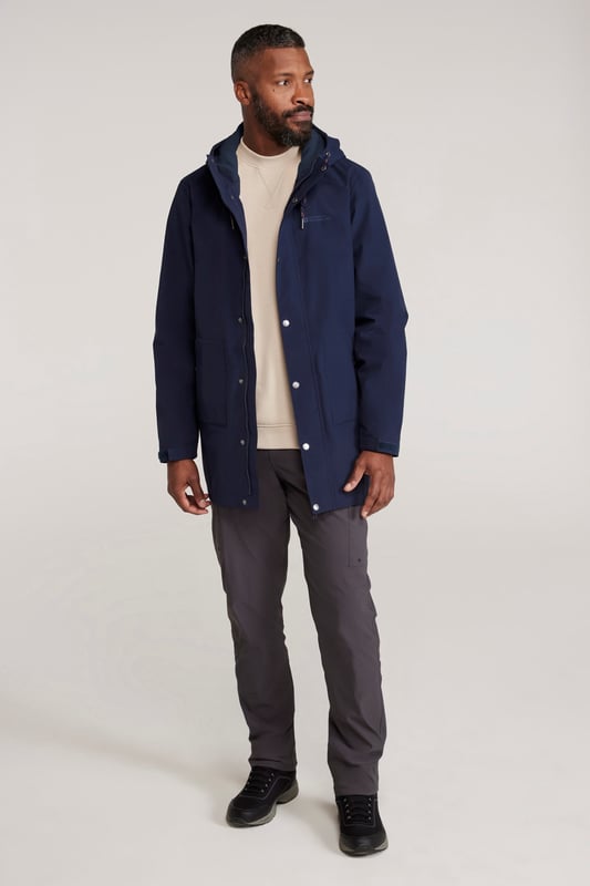 'Foxtail' Men's Long Fleece Lined Jacket with Adjustable Hood ...