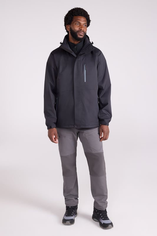 'Bracken' Men's 3 in 1 Extreme Waterproof Jacket Warm Hooded Zip Up ...