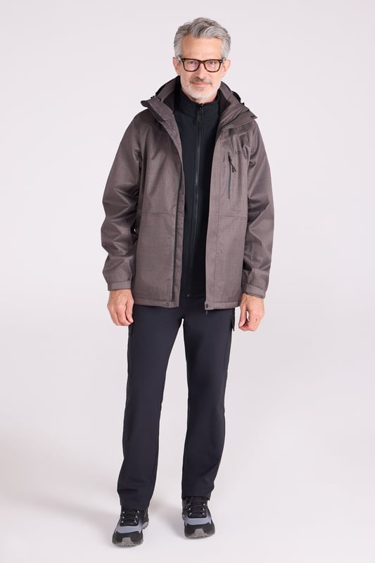 'Bracken' Men's 3 in 1 Extreme Waterproof Jacket Warm Hooded Zip Up ...