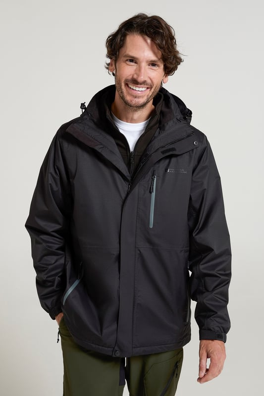 'Bracken' Men's 3 in 1 Extreme Waterproof Jacket Warm Hooded Zip Up ...