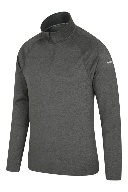 'Echo' Men's Melange Half Zip Midlayer Lightweight Reflective Slim Fit ...
