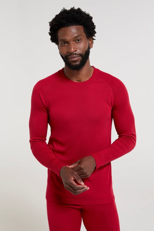 'Talus' Men's Thermal Base Layer Top Quick Drying Breathable Red