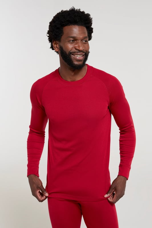 'Talus' Men's Thermal Base Layer Top Quick Drying Breathable Red