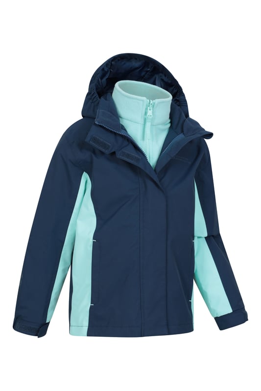 'Lightning' Kids 3 in 1 Waterproof Jacket Inner Fleece Full Zip Hood ...
