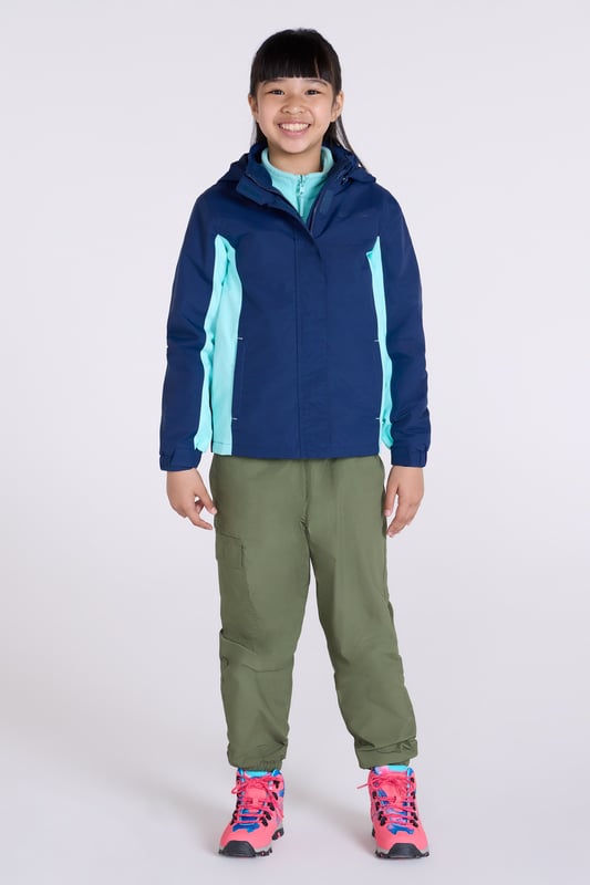 'Lightning' Kids 3 in 1 Waterproof Jacket Inner Fleece Full Zip Hood ...