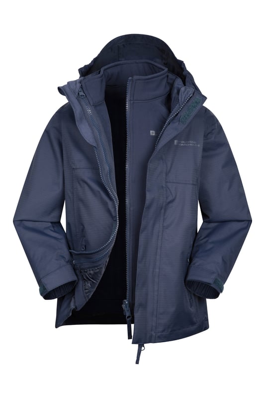 'Bracken' Kids Extreme 3 in 1 Jacket Waterproof Hooded Warm Full Zip ...