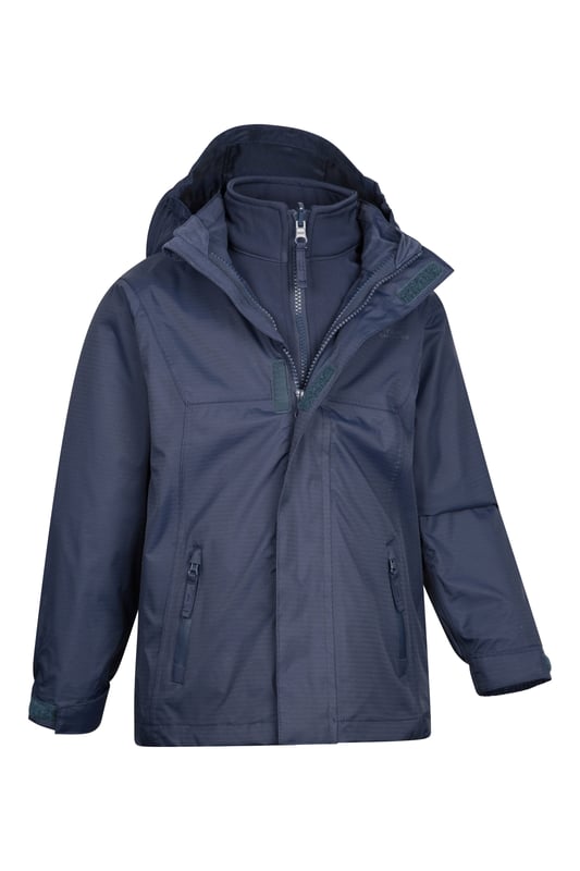 'Bracken' Kids Extreme 3 in 1 Jacket Waterproof Hooded Warm Full Zip ...