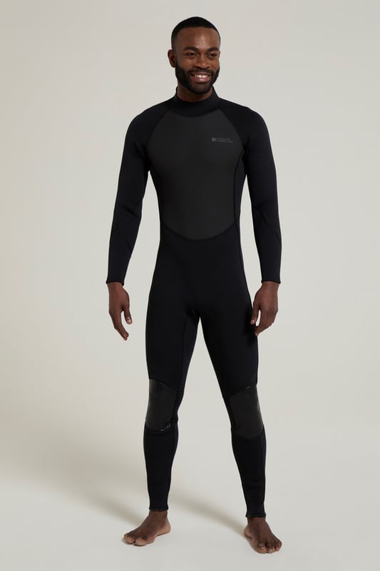 Men's Full Length Neoprene Wetsuit with Easy Glide Zip Swimwear Black