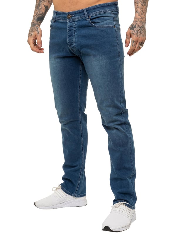 Enzo | Mens Straight Leg Stretch Denim Jeans