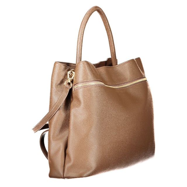 Caramel Handbag Zip Closure