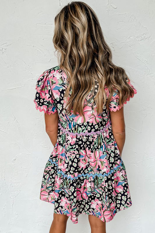 Floral Print Tiered Dress