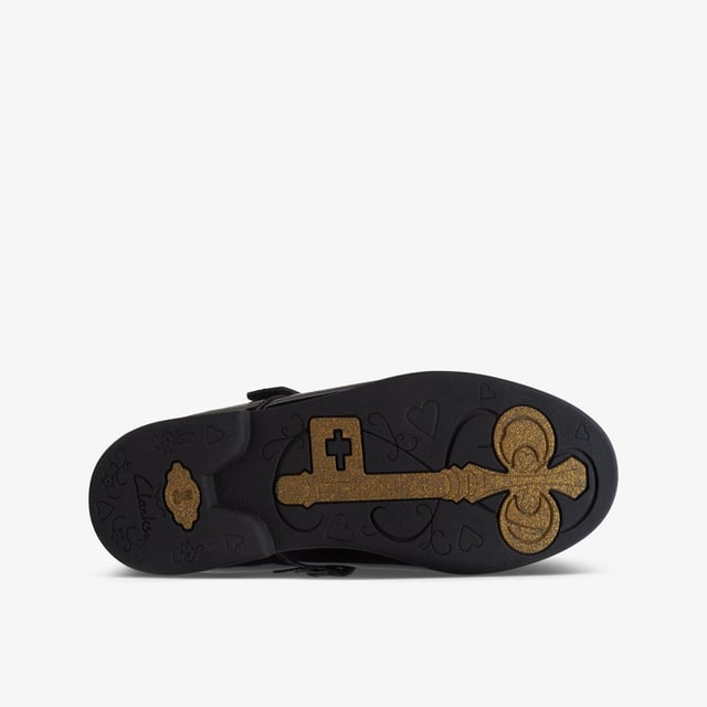 Magic Step Bar Kid Black Patent Shoes