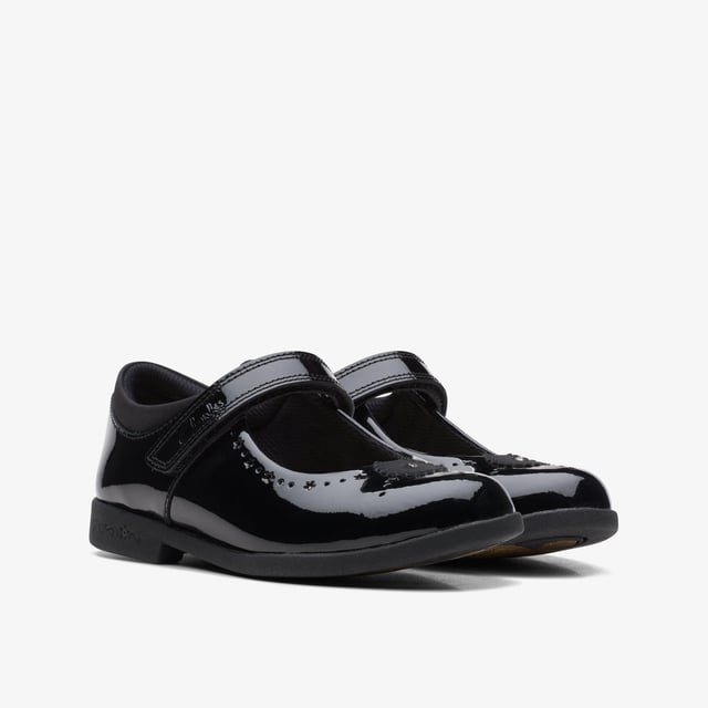 Magic Step Bar Kid Black Patent Shoes