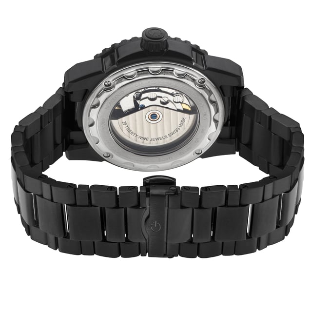 Gevril Men's Seacloud Swiss Automatic Movement SA100 Black Dial ...