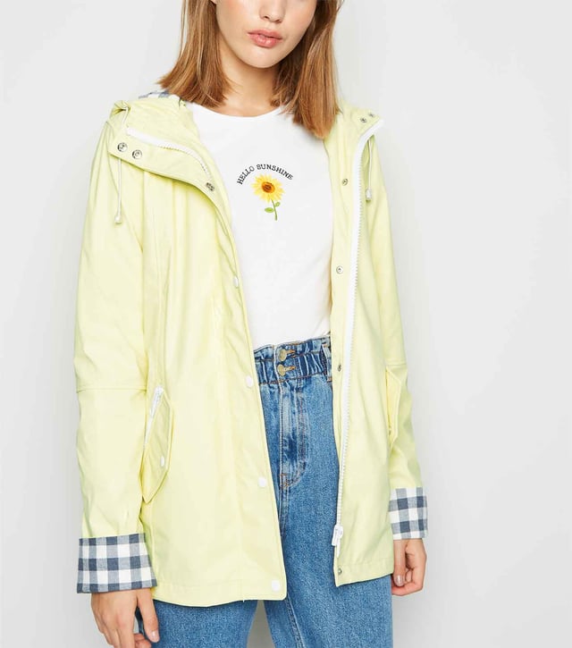 Kimmy Yellow Coated Check Lined Mac