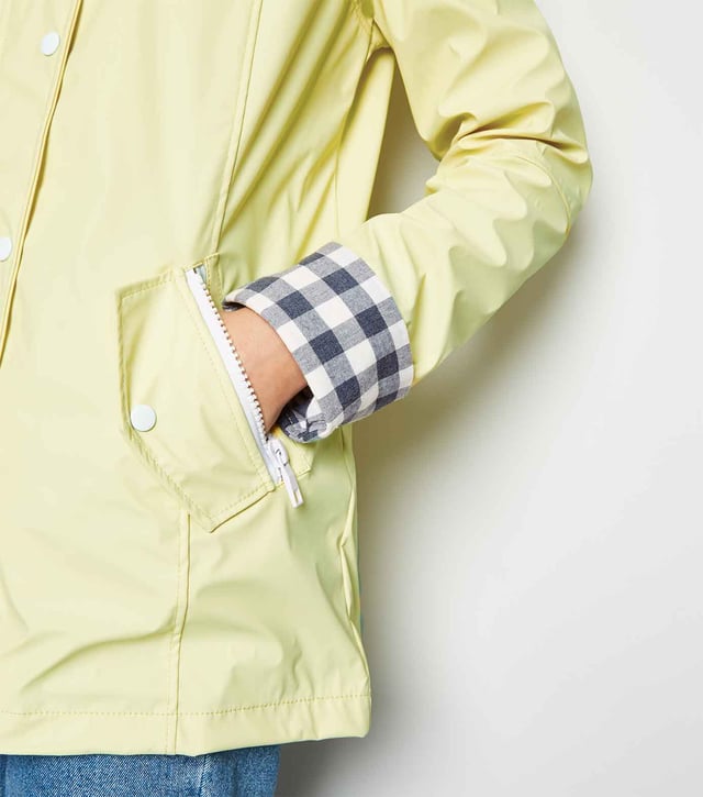 Kimmy Yellow Coated Check Lined Mac