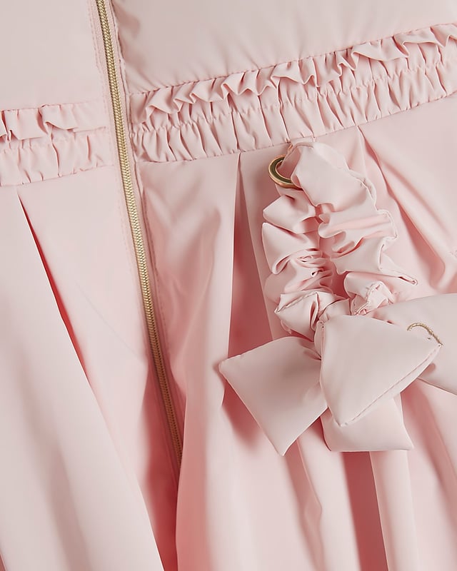 River Island Mini Girls Coat Pink Padded Skirt