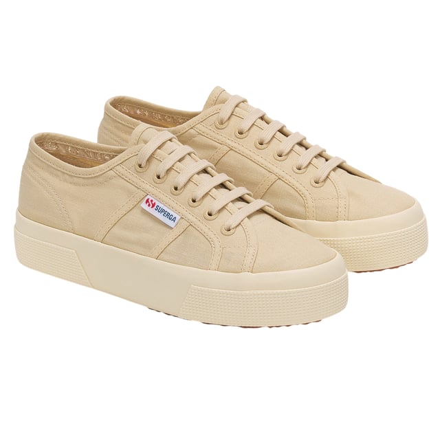 Superga Unisex Adult 2740 Linen Platform Trainers (Beige/Off White)
