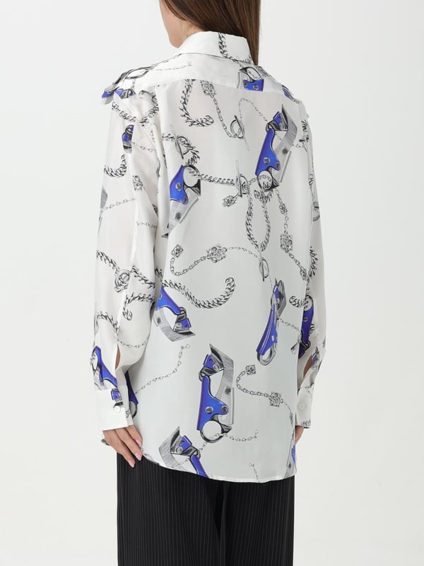 Chain Tool Print Silk Blouse