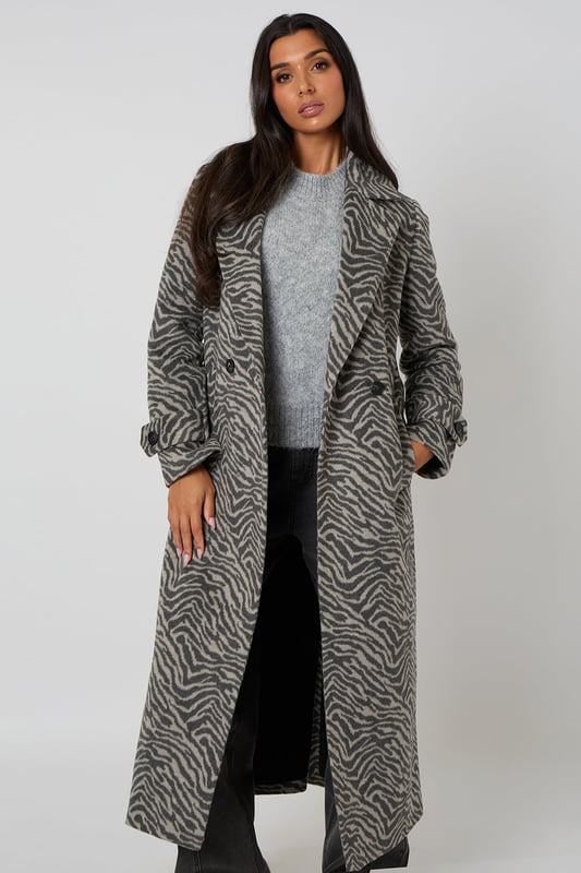 Longline Zebra Formal Coat