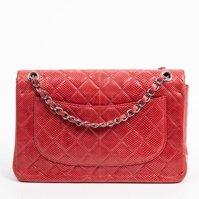 Ltd. Ed. Lizard Skin Jumbo Classic Double Flap Shoulder Bag