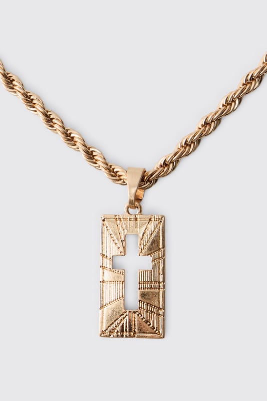 Square Cross Pendant Necklace