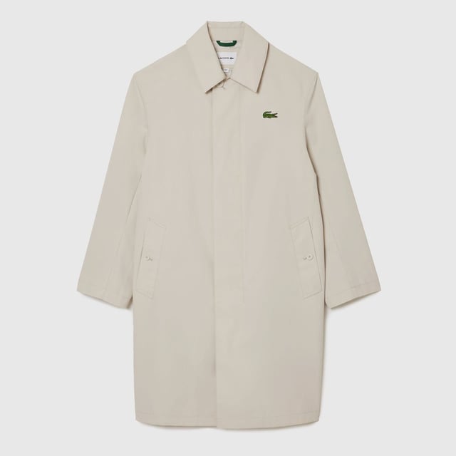 Men's Lacoste Lightweight Showerproof Trench Coat in Grey