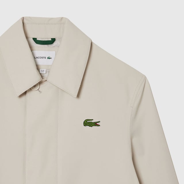 Men's Lacoste Lightweight Showerproof Trench Coat in Grey