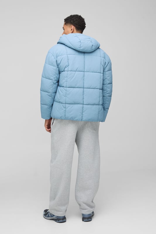 Regular Fit Curved Panel Padded Puffer Jacket
