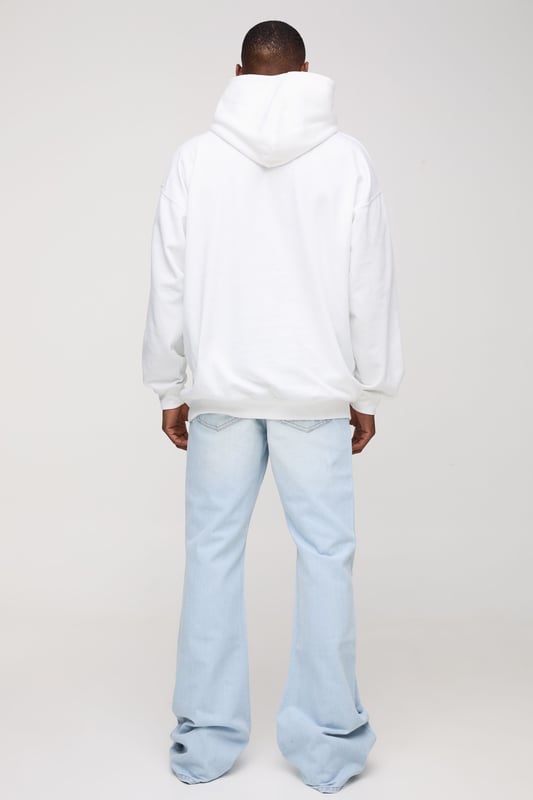 Relaxed Rigid Flare Stacked Knee Rip Denim Jeans