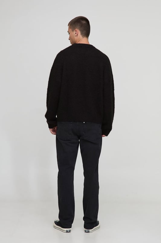 Boxy Fit Brushed Extended Neck Knitted Jumper