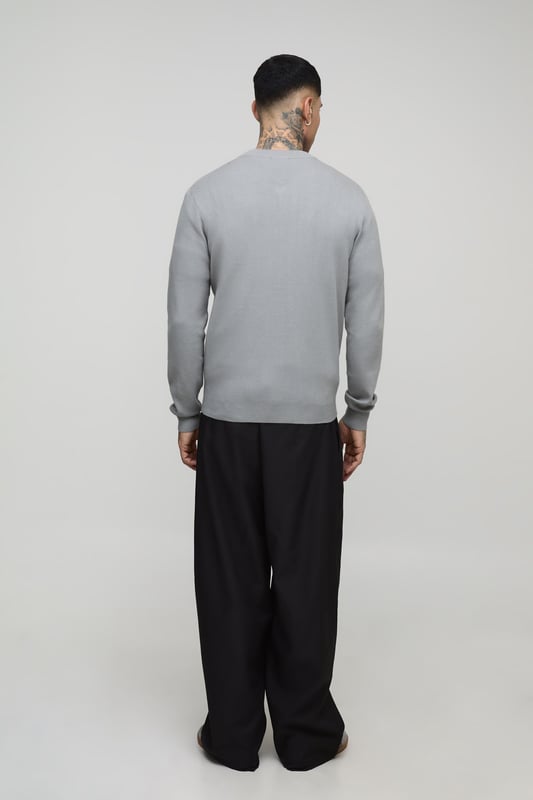 Tall Basic Regular Fit Knitted Bomber Jacket