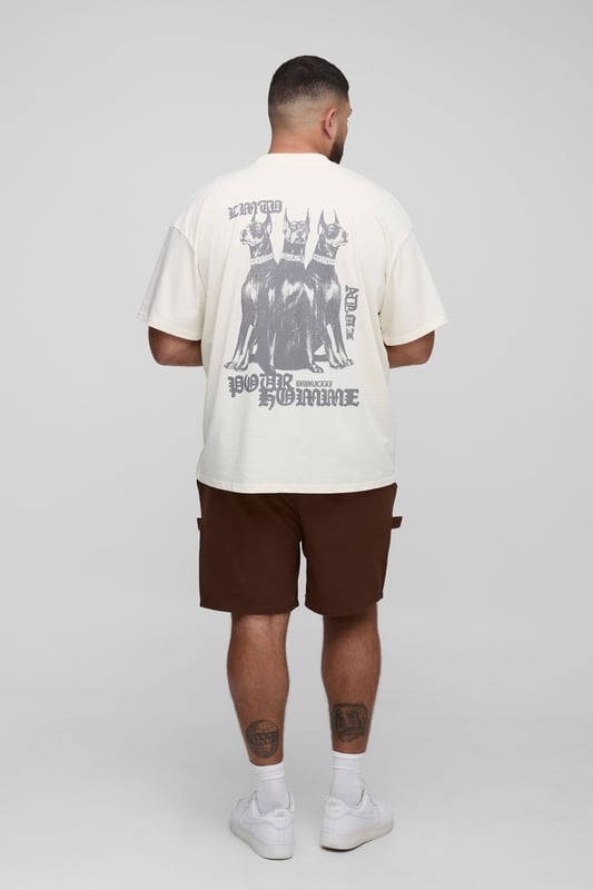 Plus Elasticated Waist Relaxed Fit Carpenter Shorts