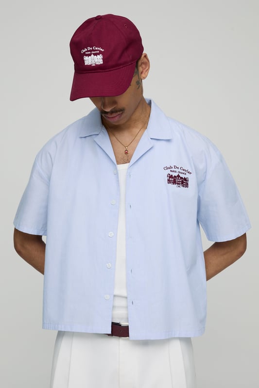 Oversized Boxy Club De Caviar Printed Stripe Shirt