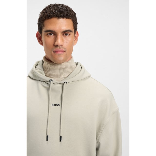 Men's Boss WeSmallHood Contrast Logo Hoodie in Beige