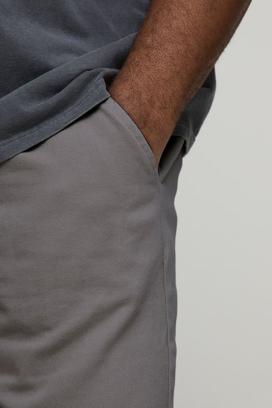 Plus Relaxed Fit Half & Half Waistband Washed Twill Trouser