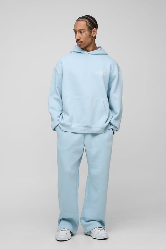 Oversized Script Hooded Split Hem Tracksuit