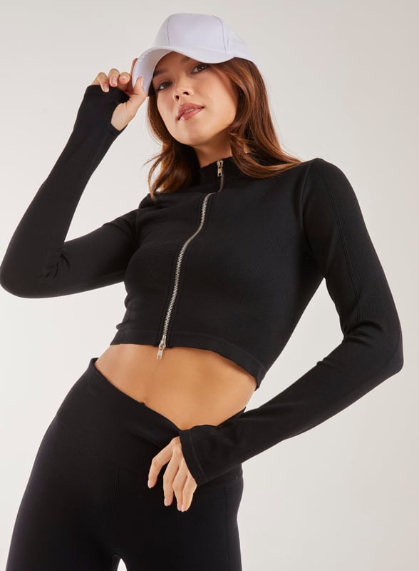 Active Rib Double Zip Top