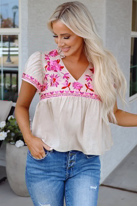 Embroidered Peasant Blouse