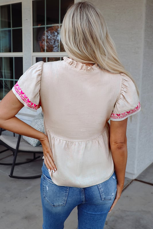 Embroidered Peasant Blouse