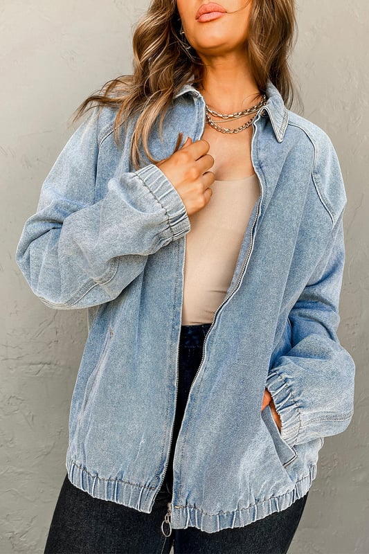 Denim Jacket Zip Front