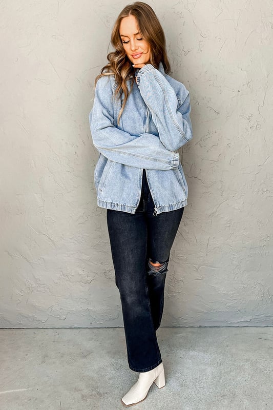 Denim Jacket Zip Front