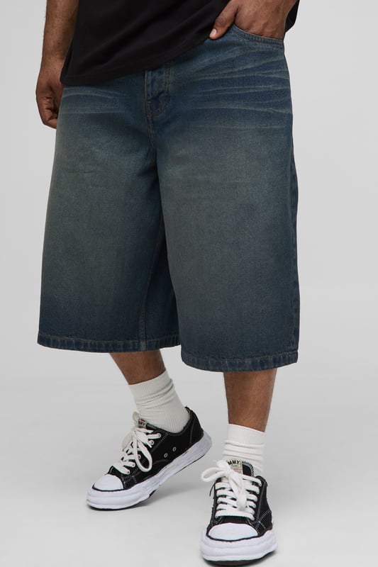 Plus Overdye D Ring Relaxed Fit Jorts