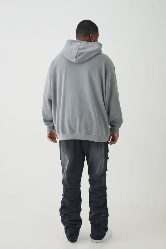 Plus Stacked Multi Cargo Pocket Flared Jeans