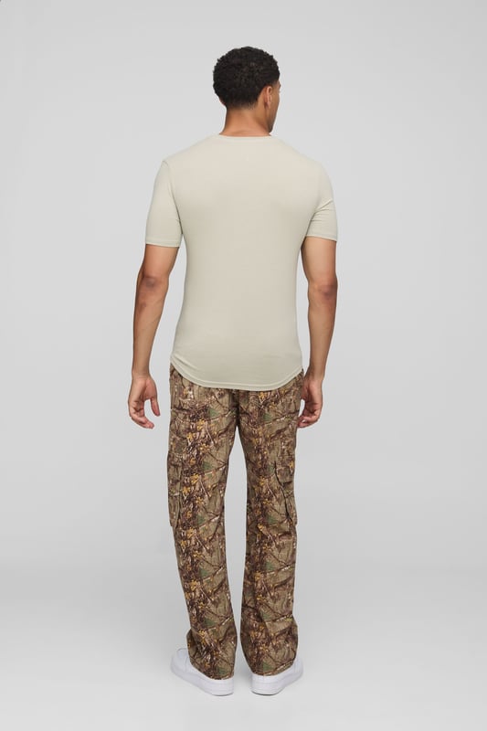 Relaxed Fit Forest Camo Cargo Trousers