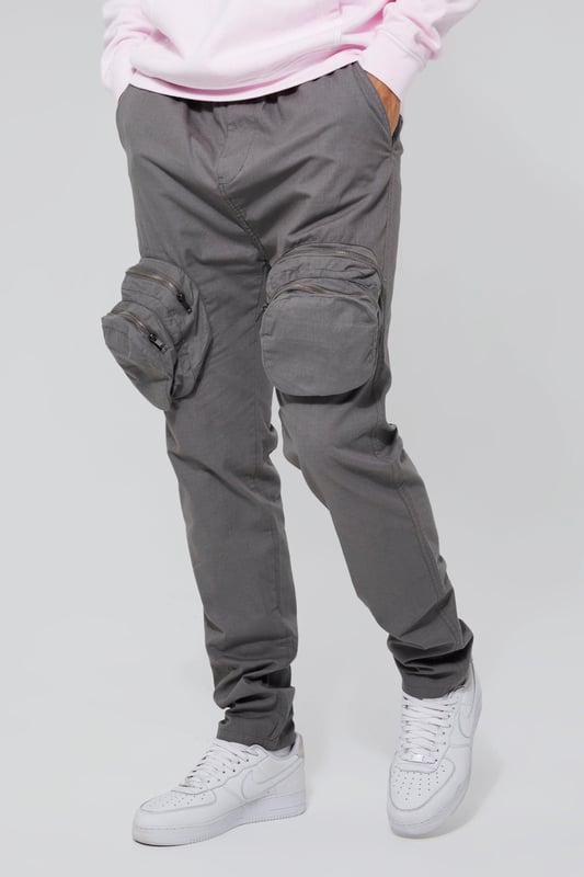 Tall Slim Fit Smart 3d Zip Cargo Trouser