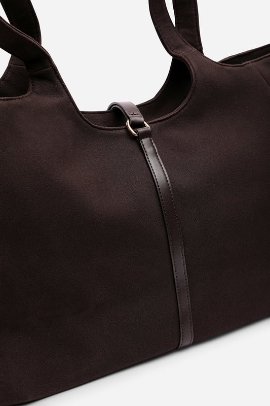 Where's That From Womens 'Cabana' Suede Shoulder Tote Bag