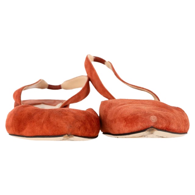 Paul Andrew Rhea 15 Slingback Flats in Orange Suede