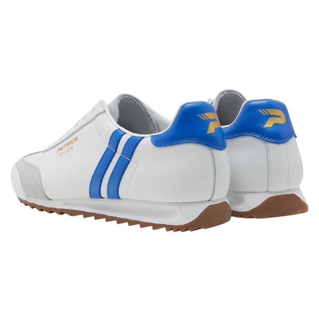 Patrick Mens Dijon Suede Running Trainers (White/Royal Blue)